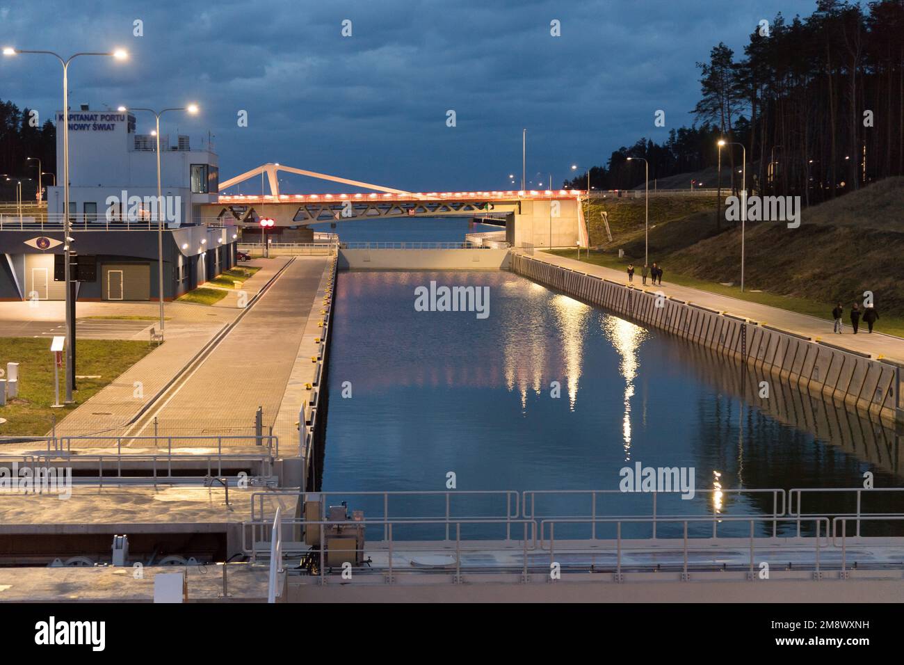 Vistula Spit canal connecting port of Elblag and Vistula Lagoon with ...