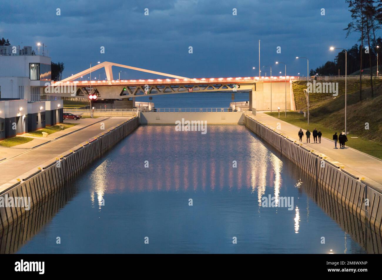 Vistula Spit canal connecting port of Elblag and Vistula Lagoon with ...