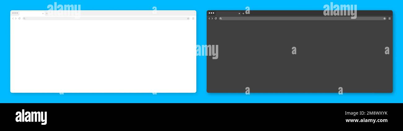 Blank web browser window with tab, toolbar and search field. Modern ...