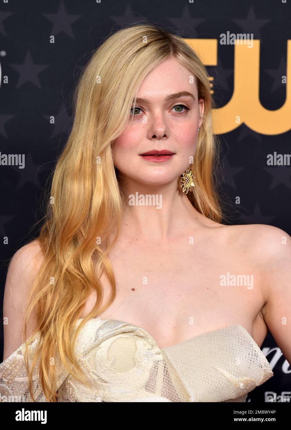 Elle Fanning arrives at the 28th annual Critics Choice Awards at The Fairmont Century Plaza ...