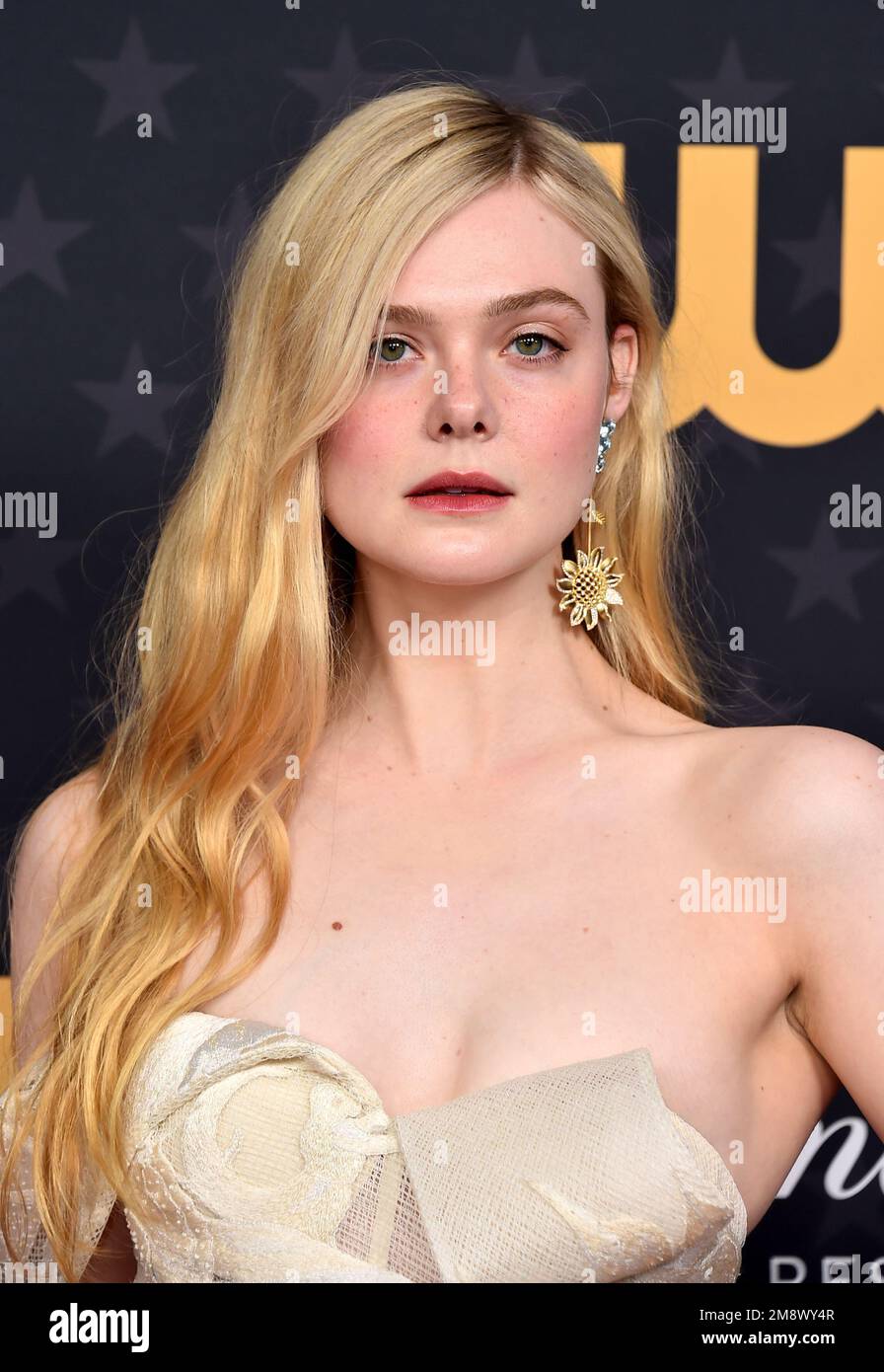 Elle Fanning arrives at the 28th annual Critics Choice Awards at The Fairmont Century Plaza ...