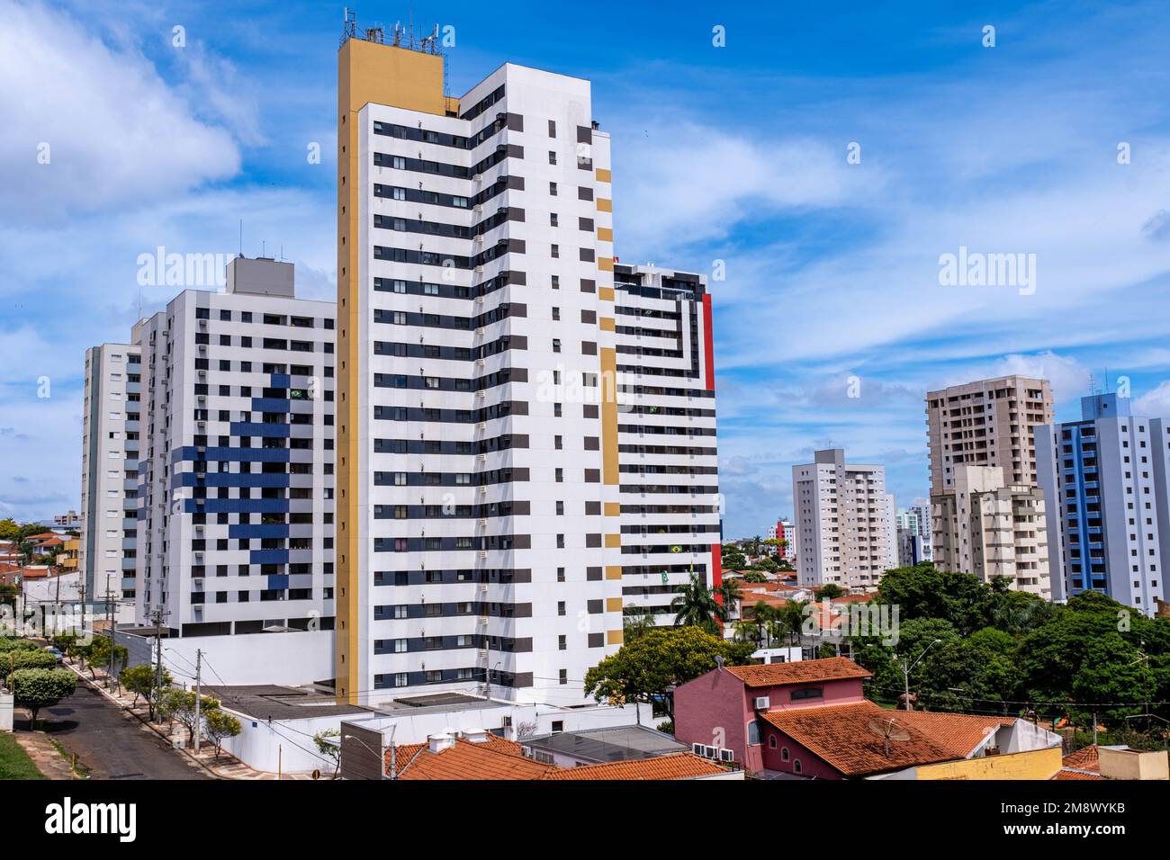 An aerial view of the city skyline of Bauru, Sao Paulo in Brazil Stock ...