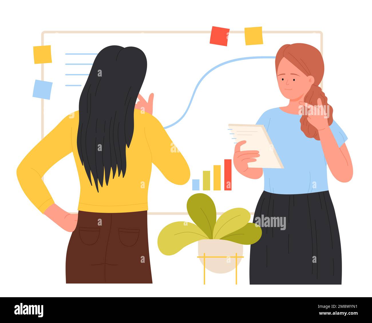 Business presentation in office vector illustration. Cartoon employee ...