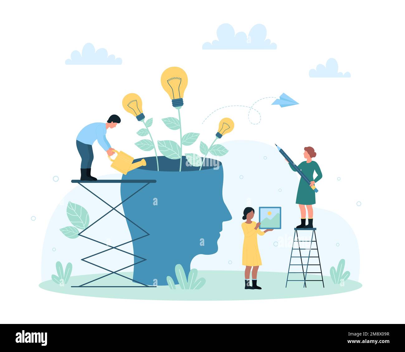 Human head and tree illustration hi-res stock photography and images ...