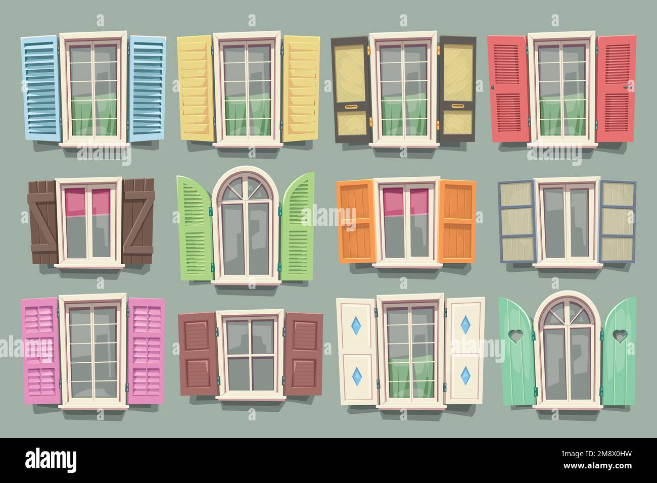 Shutters and windows Stock Vector Images - Alamy