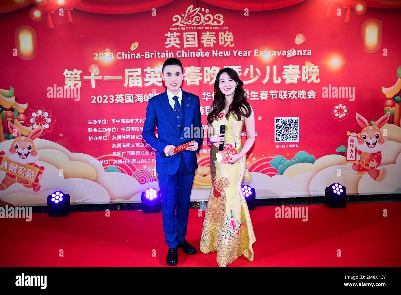 London, England, UK. January 15 2023. Presenters Jian Niu and Li Jiamei ...