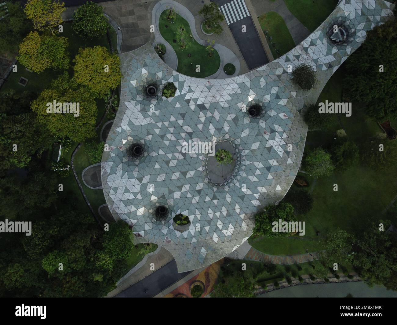 An aerial view of the Perdana Botanical Garden Canopy in Kuala Lumpur ...