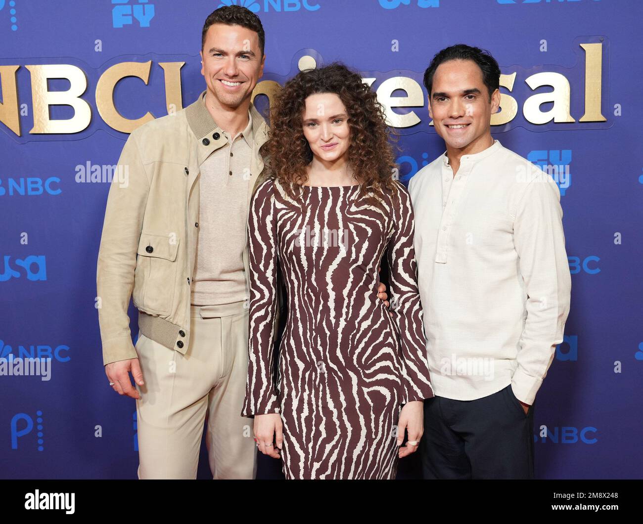 (L-R) Richard Fleeshman, Christie Burke and Reece Ritchie at the 2023 ...