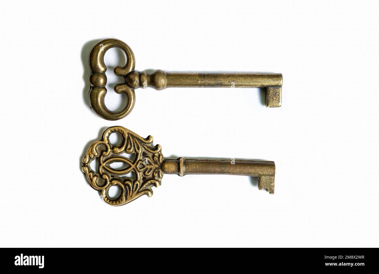 Two old key isolated on white background. without shadow Stock Photo ...