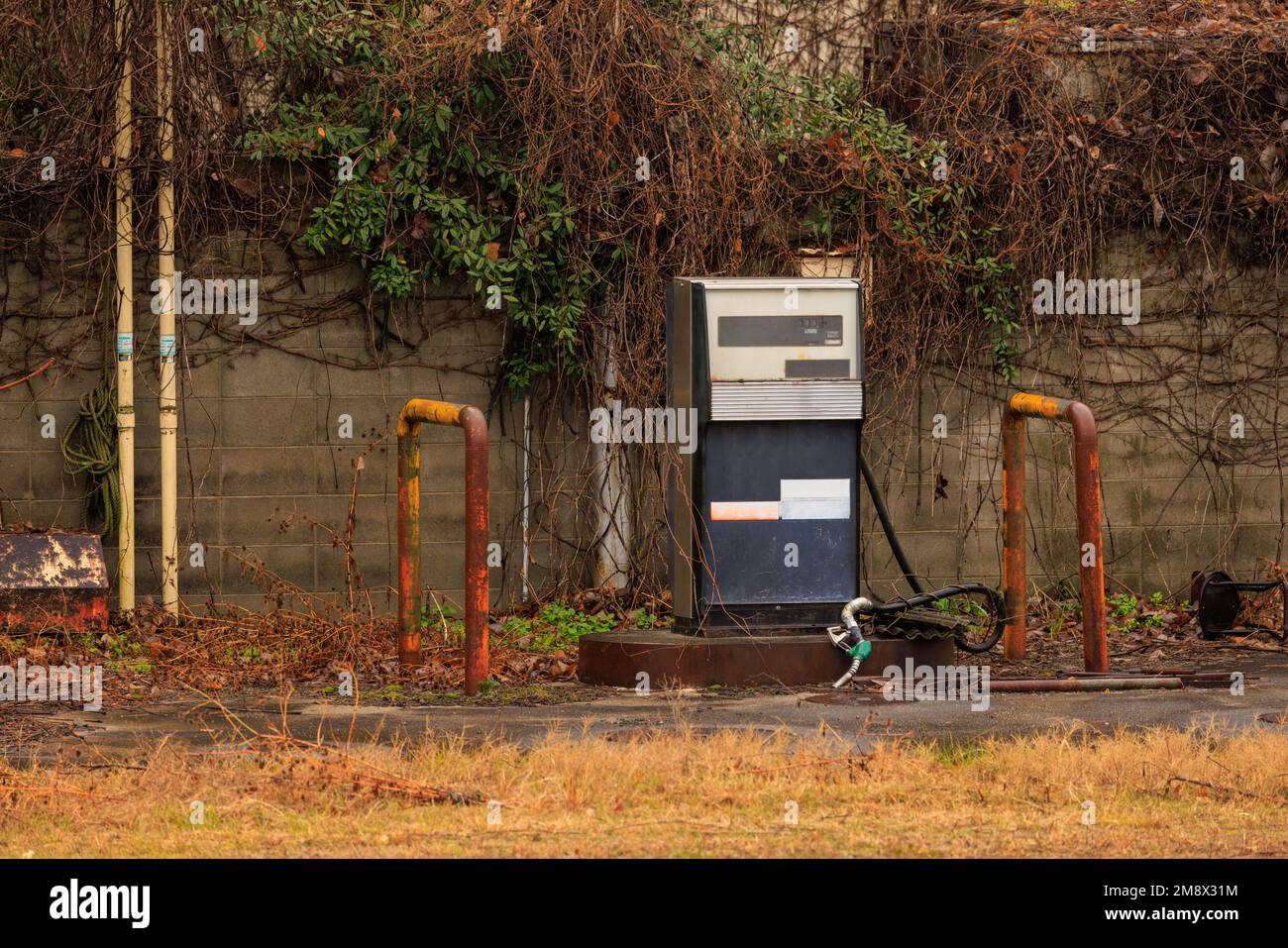 An Old Gas Pump at Small Station in Rural Ghost Town Stock Photo - Alamy