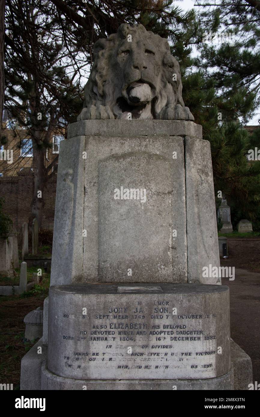 Lion memorial to the boxer 'Gentleman John' Jackson the national ...