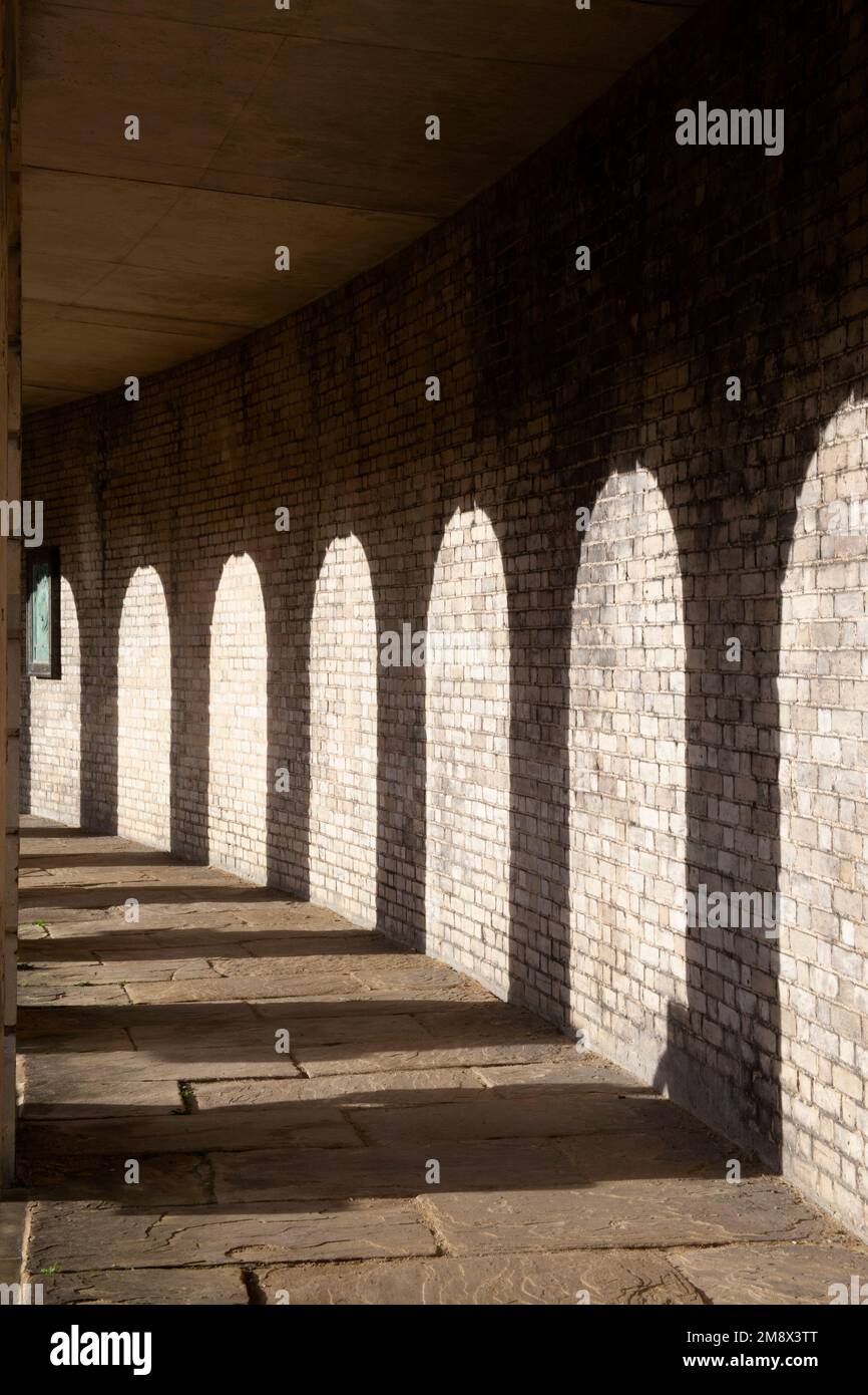 Sunlight casting shadows across Brompton Cemetery's distinctive ...