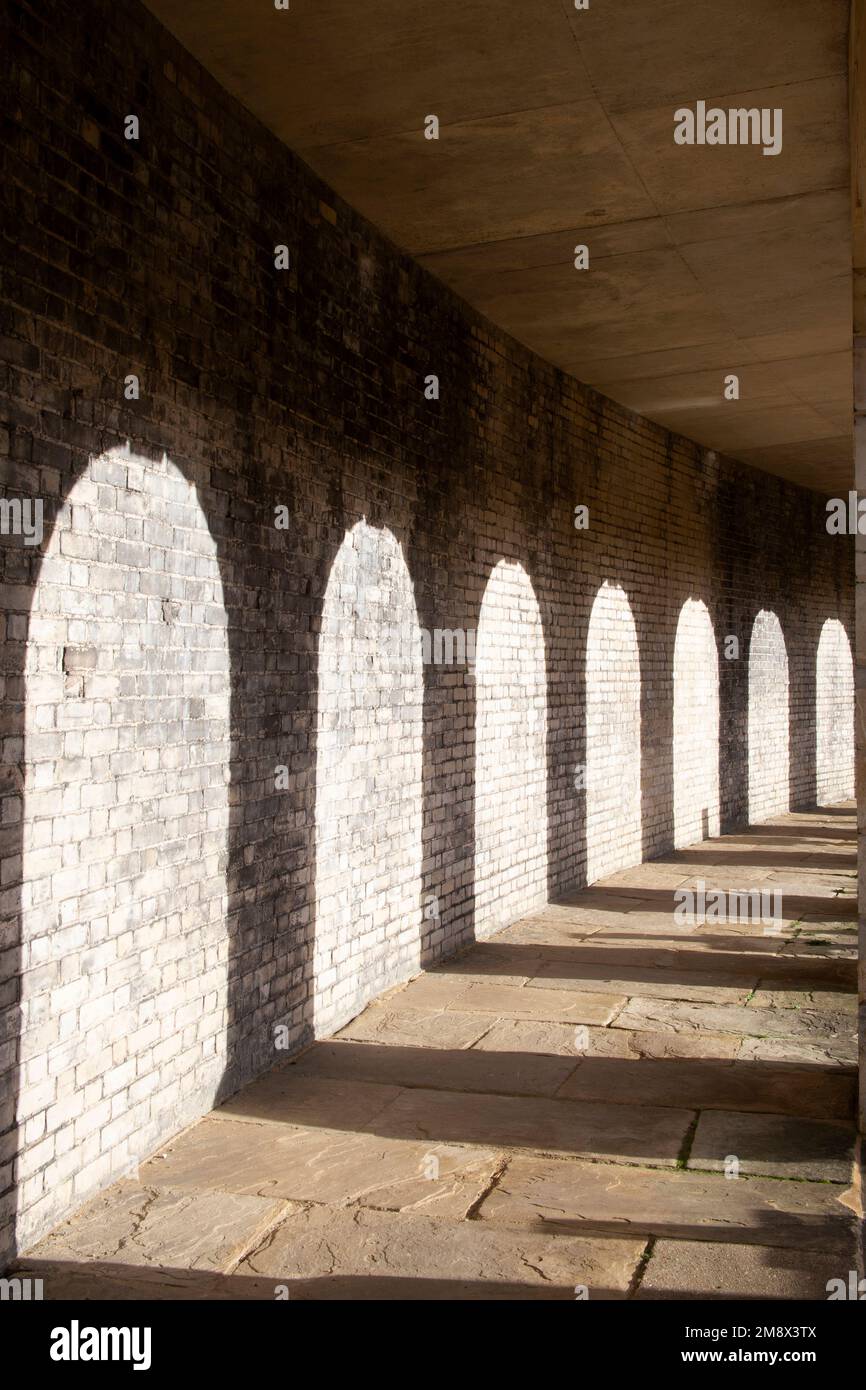 Sunlight casting shadows across Brompton Cemetery's distinctive ...