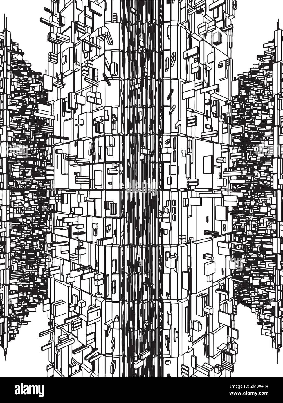 Skyline vector hi hi-res stock photography and images - Alamy