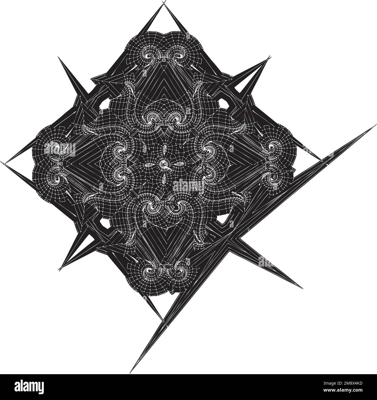 Abstract Ornamental Flower Among The Thorns Vector Stock Vector Image ...