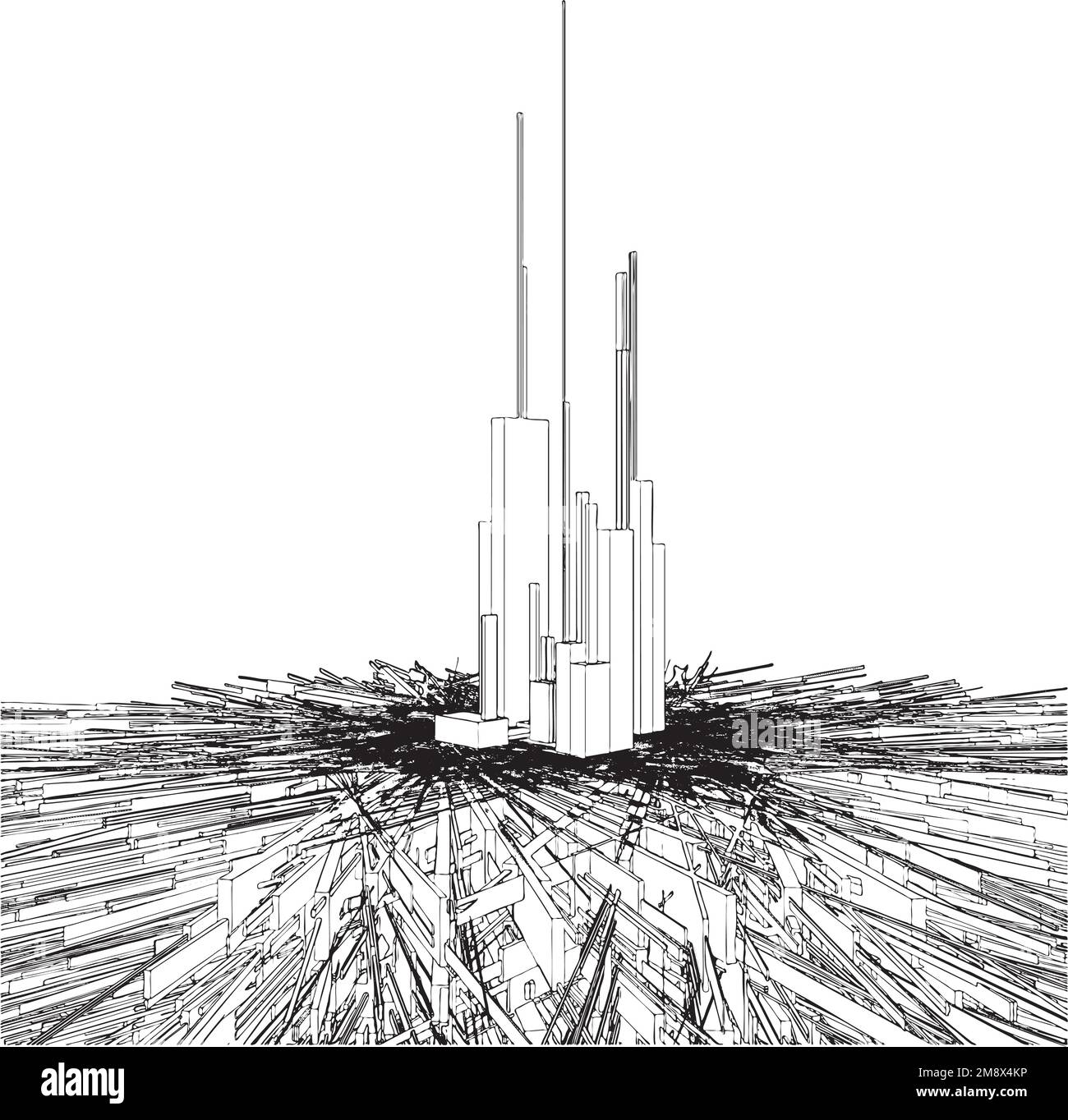 Abstract Urban City Of Skyscrapers Vector Stock Vector Image & Art - Alamy