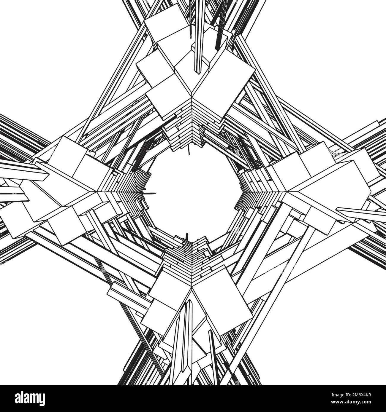 Abstract Building In The Shape Of The Cross Vector Stock Vector Image ...