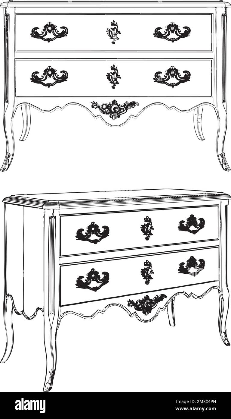 Antique Commode Vector Stock Vector Image & Art - Alamy