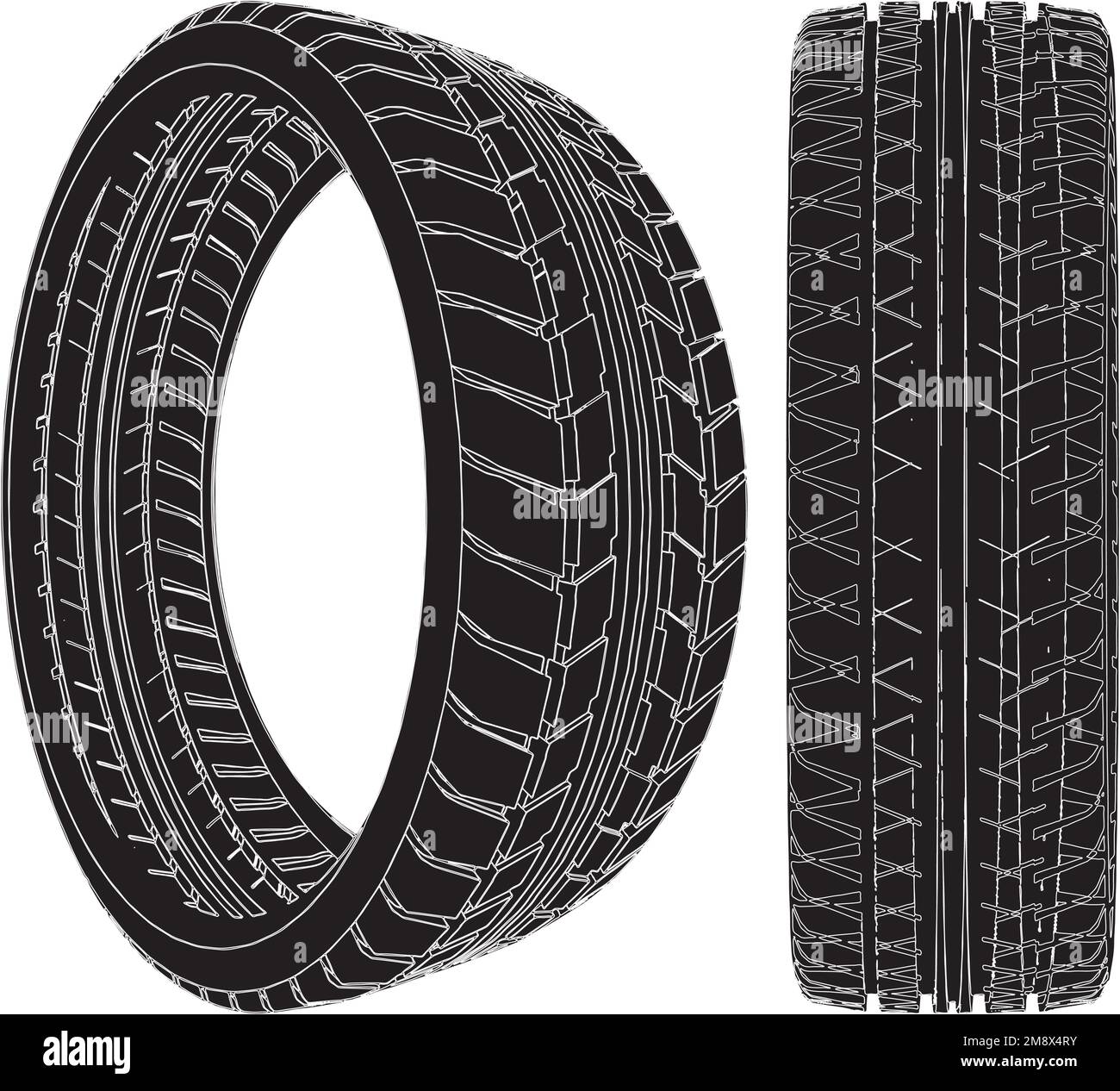 Car Wheel Tire Vector Stock Vector Image & Art - Alamy