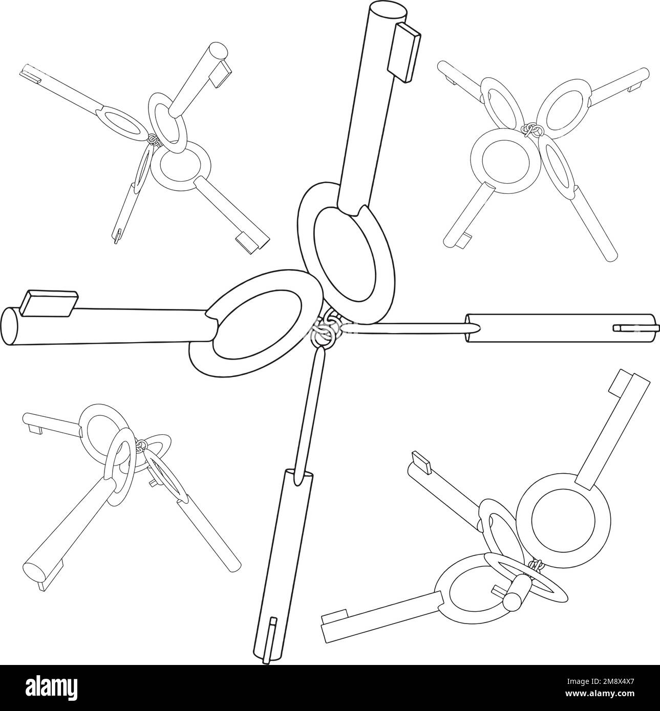 Keys For The Handcuffs Vector Stock Vector Image & Art - Alamy