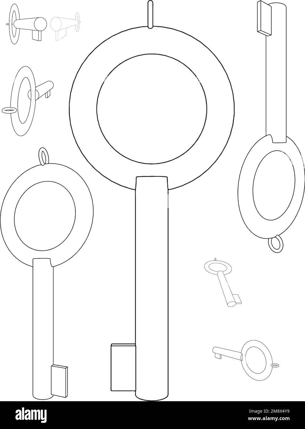 Keys For The Handcuffs Vector Stock Vector Image & Art - Alamy