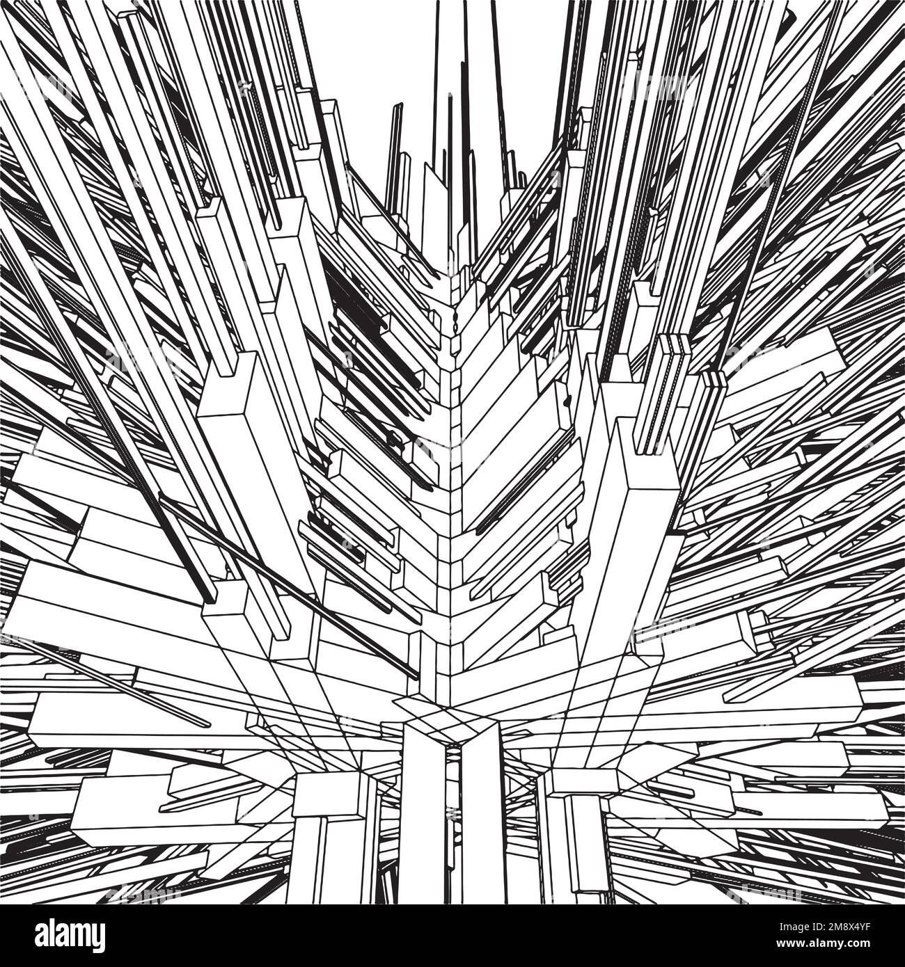 Abstract Urban City Building In Chaos Vector Stock Vector Image & Art ...