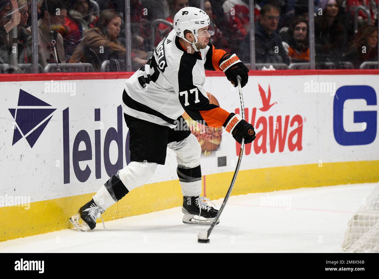 Philadelphia Flyers defenseman Tony DeAngelo (77) in action during the ...