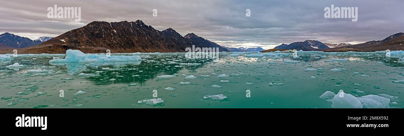 Morning Clouds and Light on Calm Arctic Waters at Lilliehookfjorden in ...