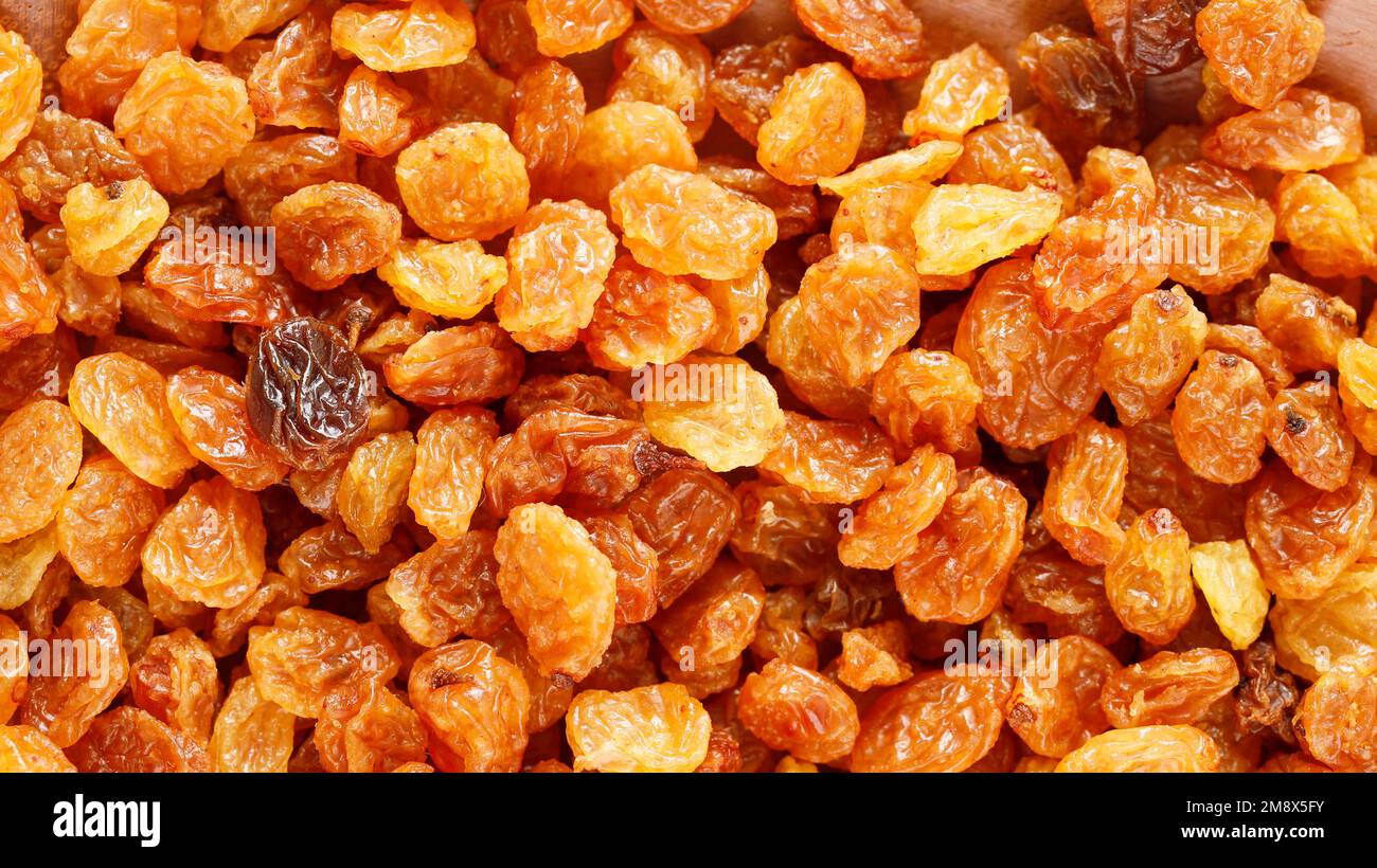 Golden Raisin Food Background, Top View. Food texture with Sweet Raisin ...