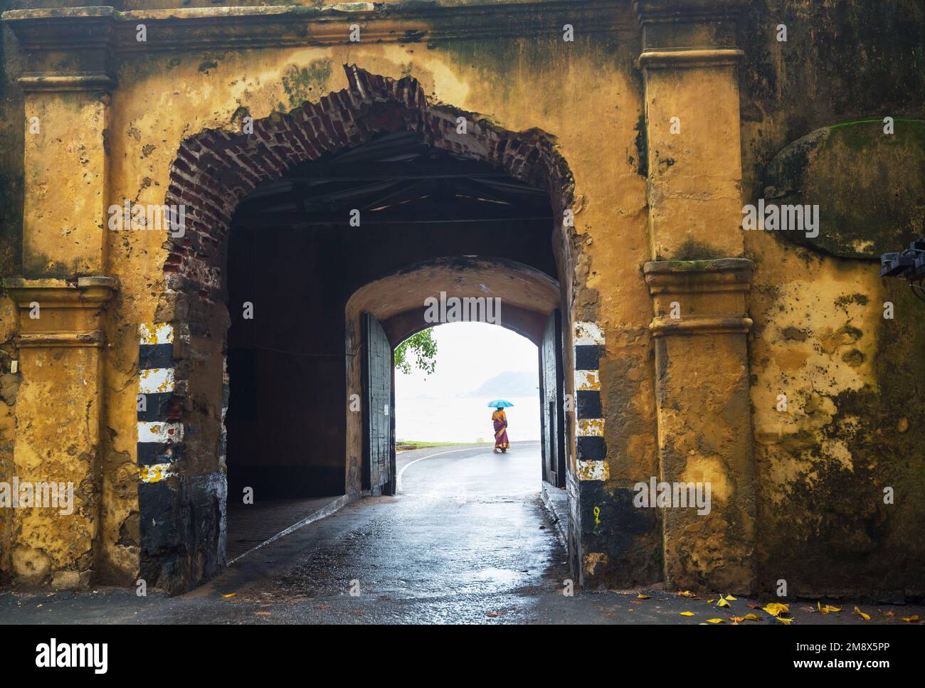Old Gate in Galle Dutch fort. Archway in the Maritime Museum building ...