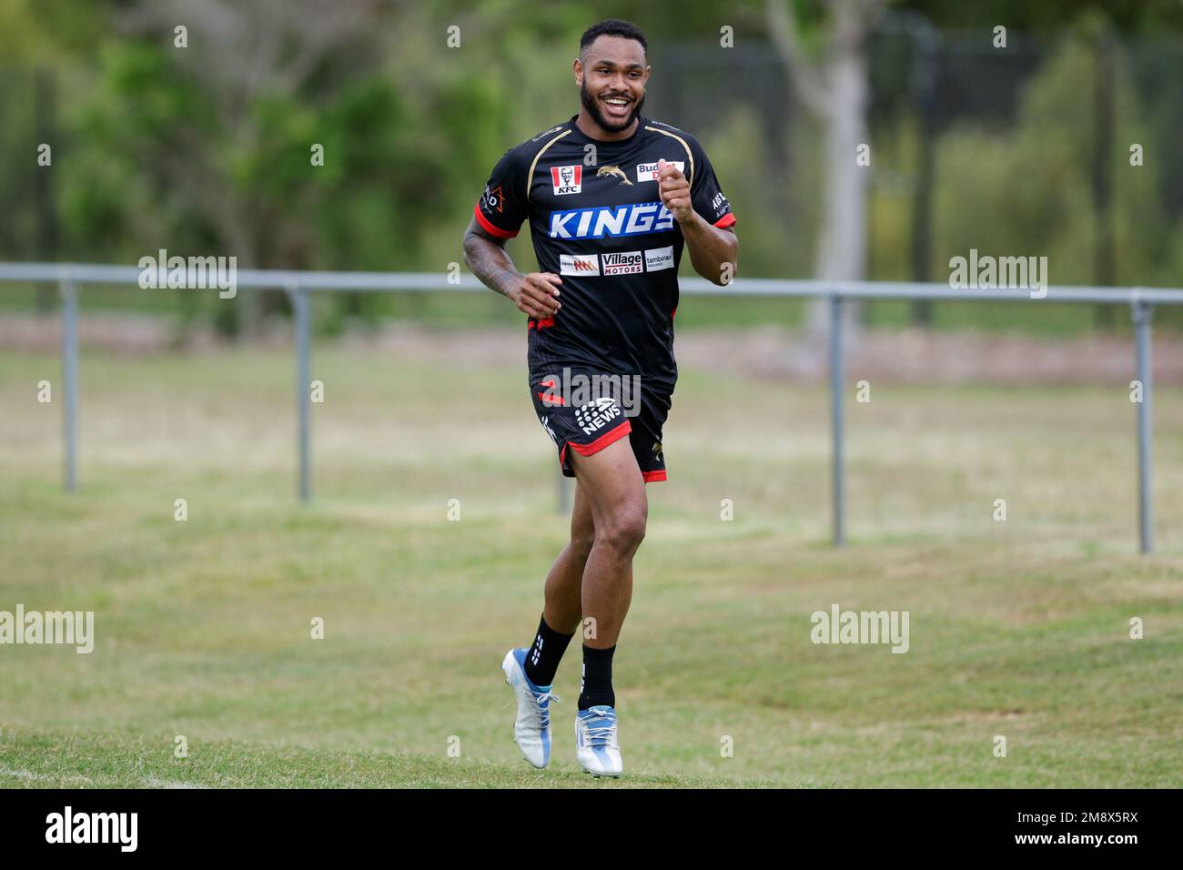Hamiso Tabuai-Fidow during an NRL Dolphins training session at Kayo ...