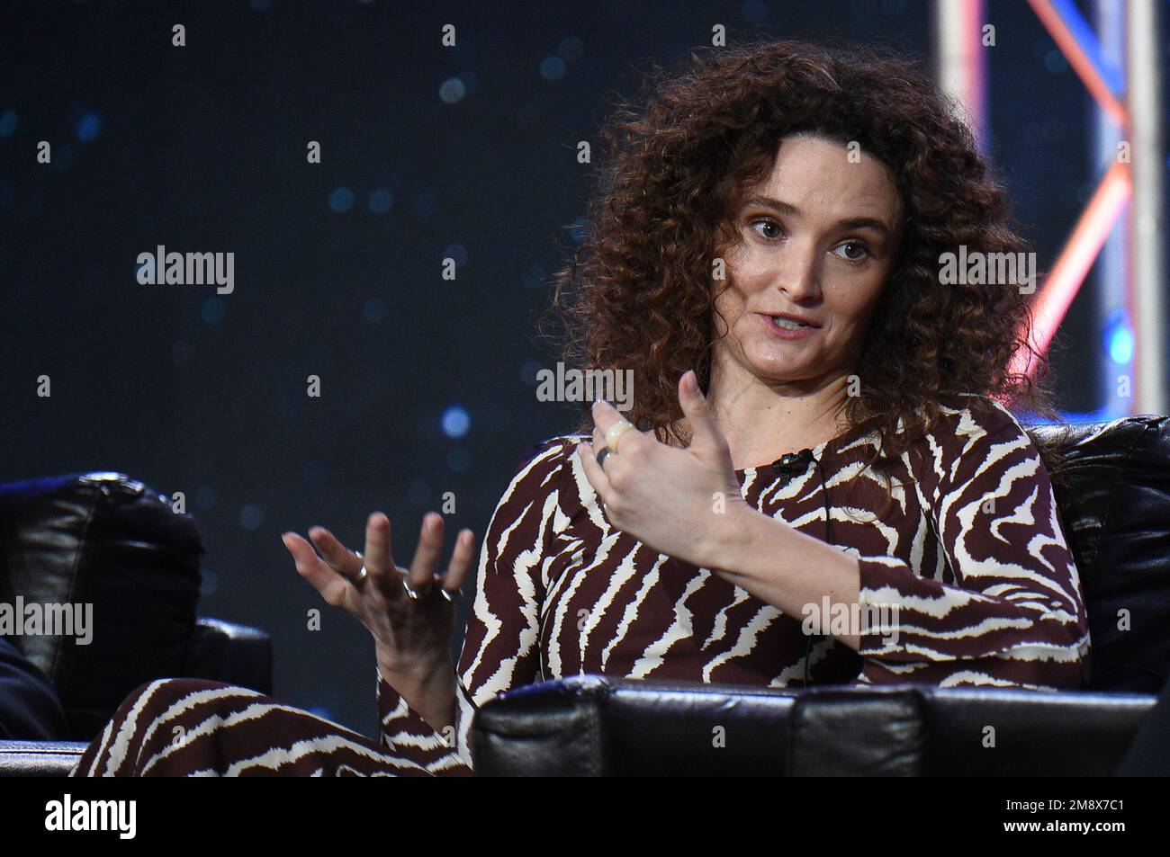 Christie Burke participates in the NBCUniversal "The Ark" panel during ...