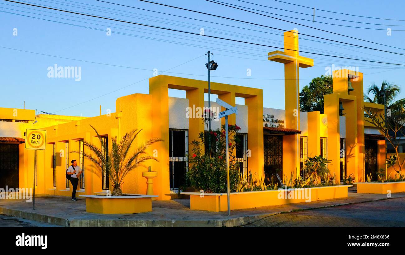 Small modern looking church, Merida Mexico Stock Photo - Alamy