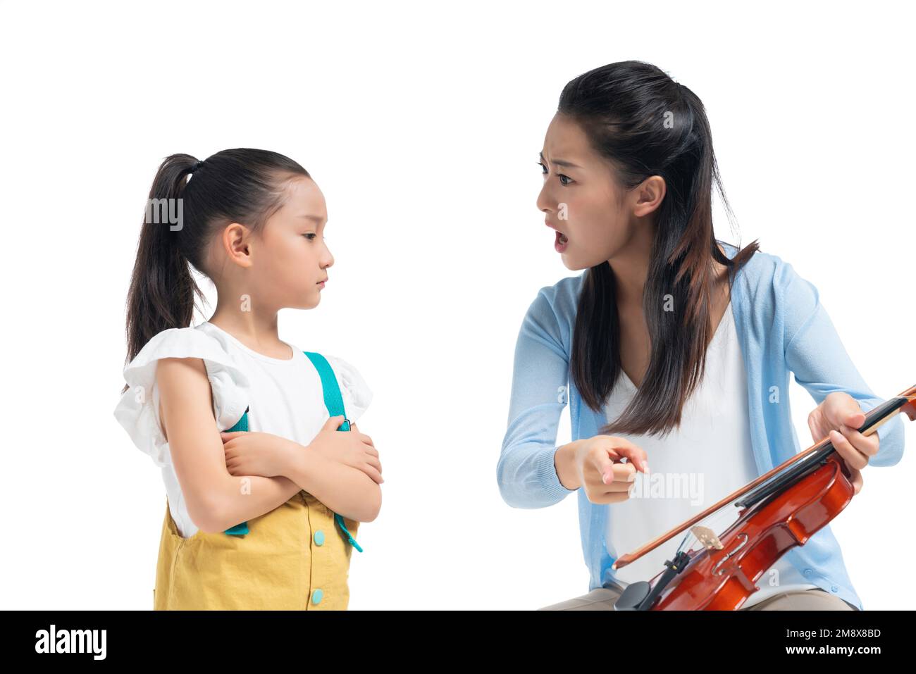 The young mother scolded his daughter Stock Photo - Alamy