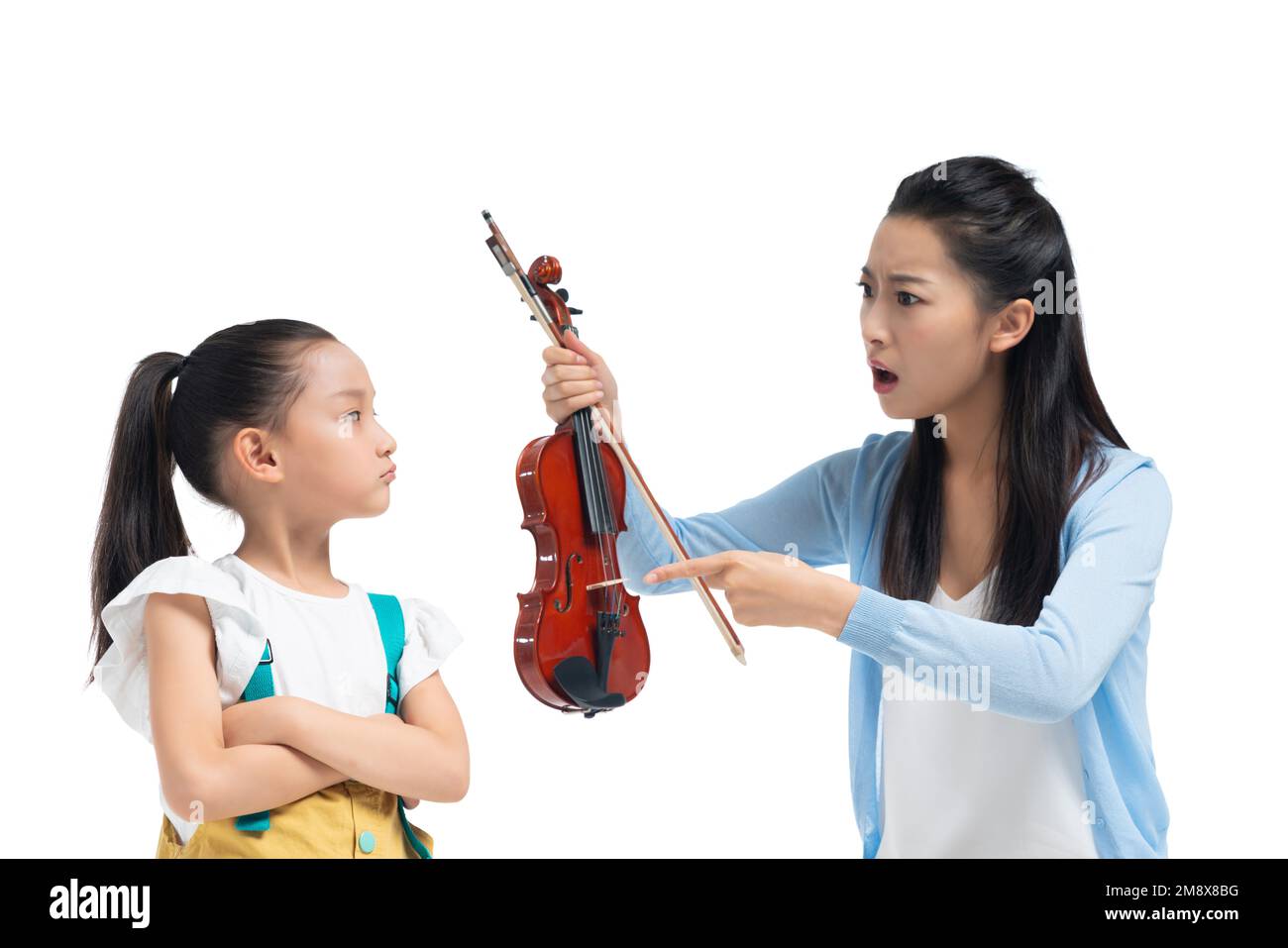 The young mother scolded his daughter Stock Photo - Alamy