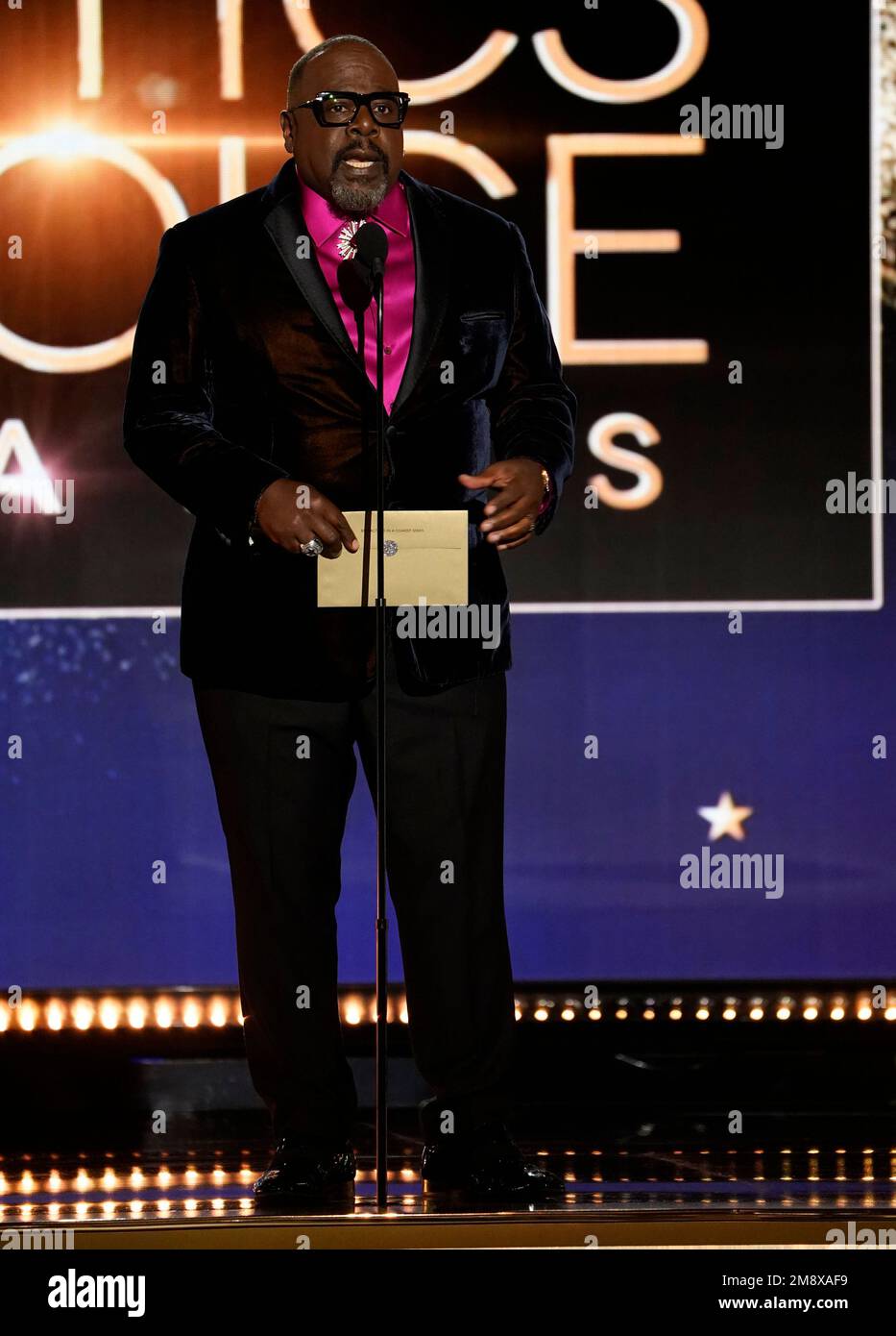 Cedric the Entertainer presents the award for best actress in a comedy ...