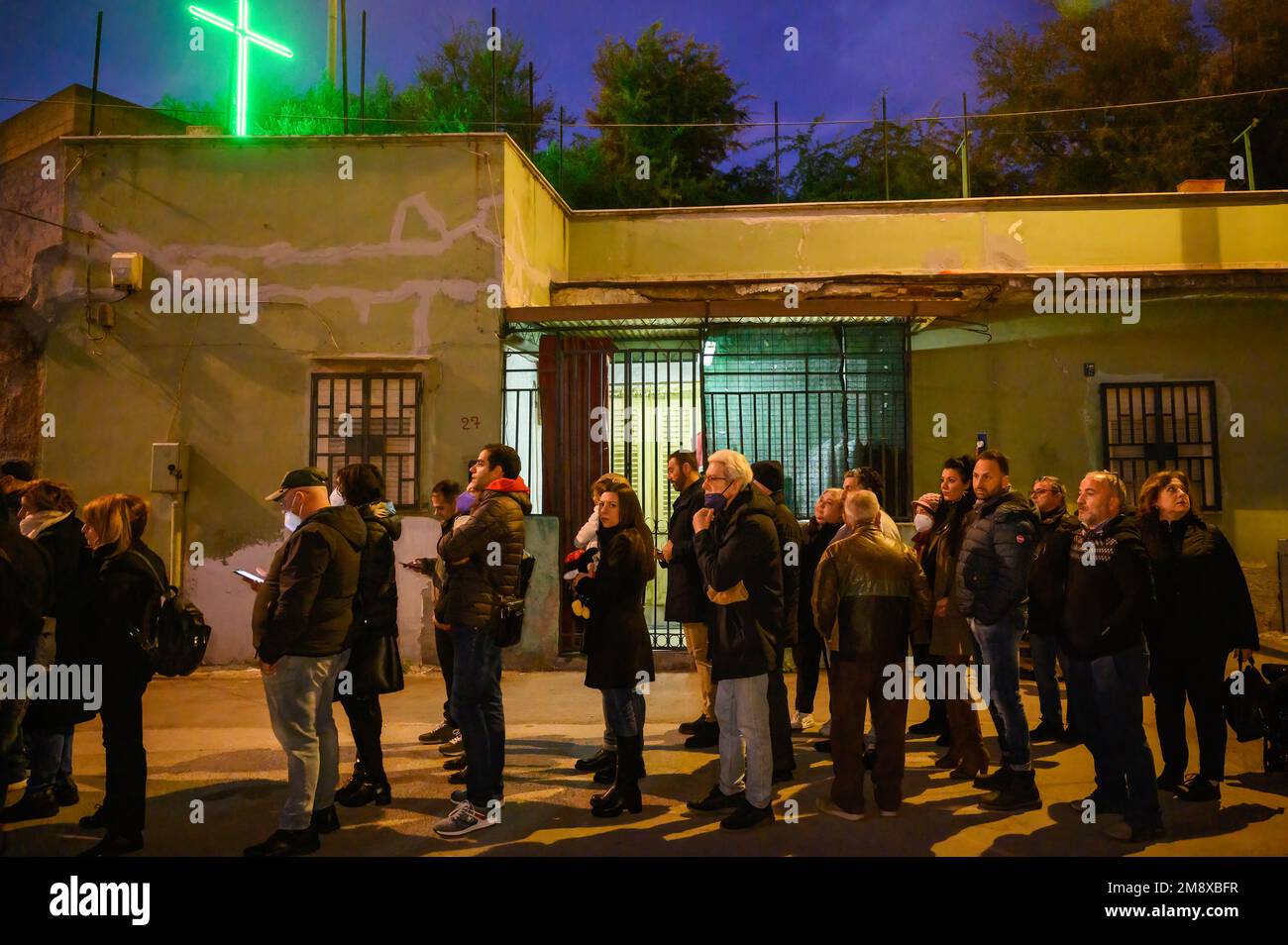People seen standing in a queue outside Hope and Charity Mission ...