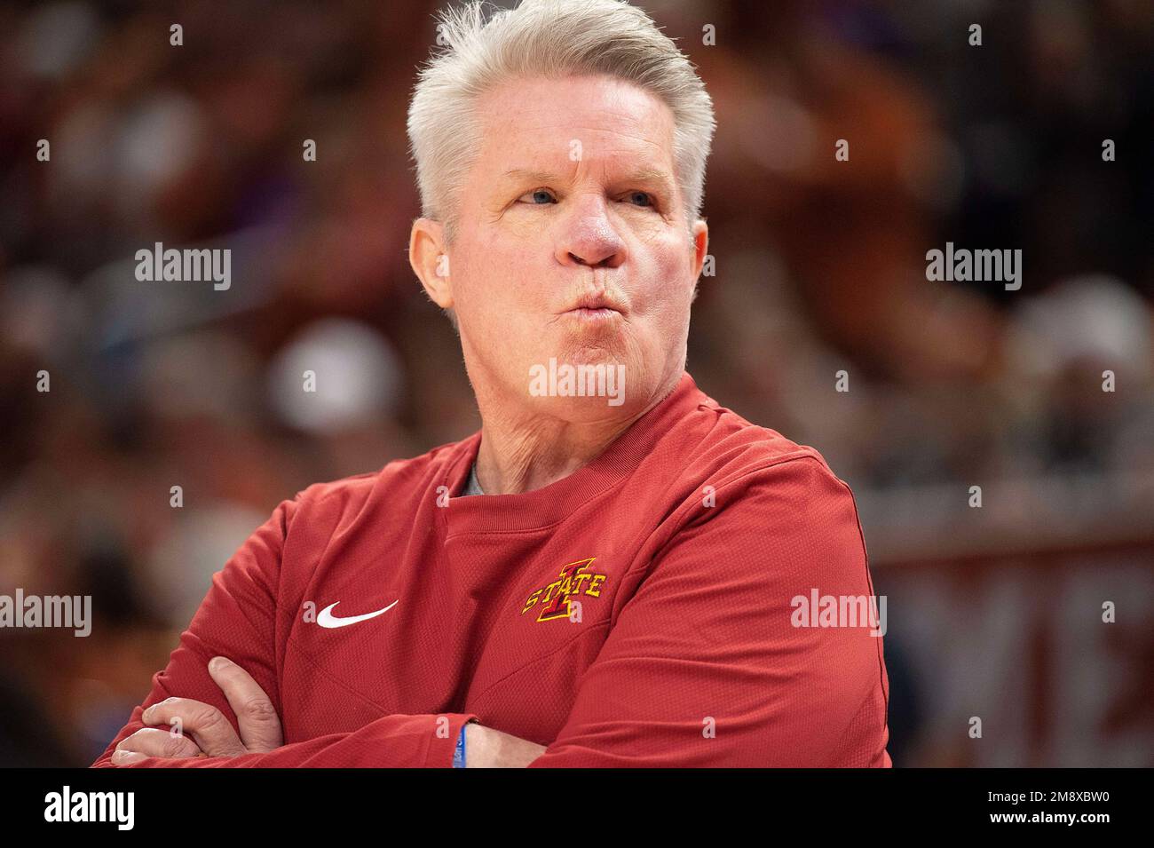 January 15, 2023: Iowa State Head Coach Bill Fennelly in action during ...