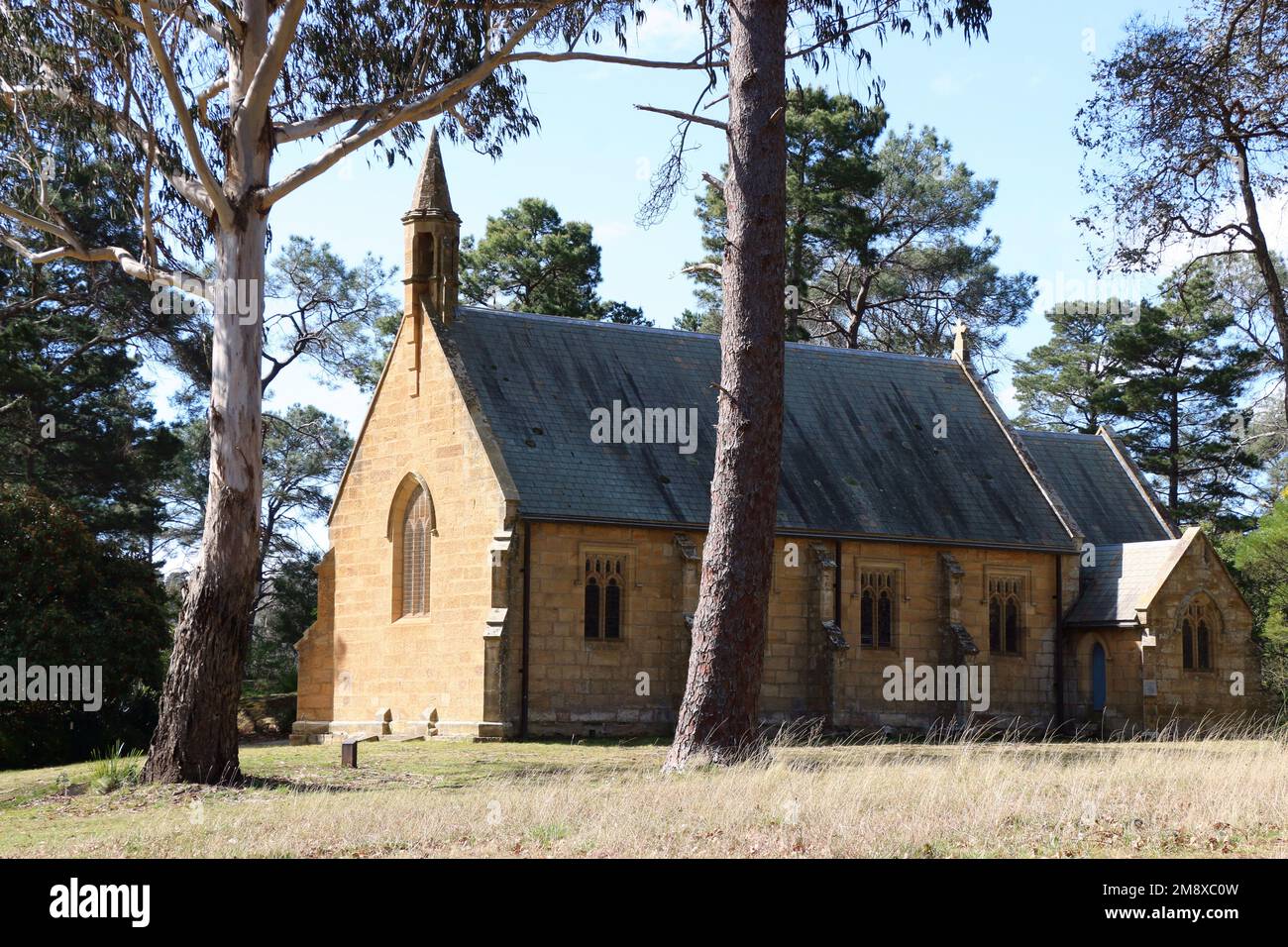 Historic sandstone Anglican church in Berrima, NSW, Australia Stock ...