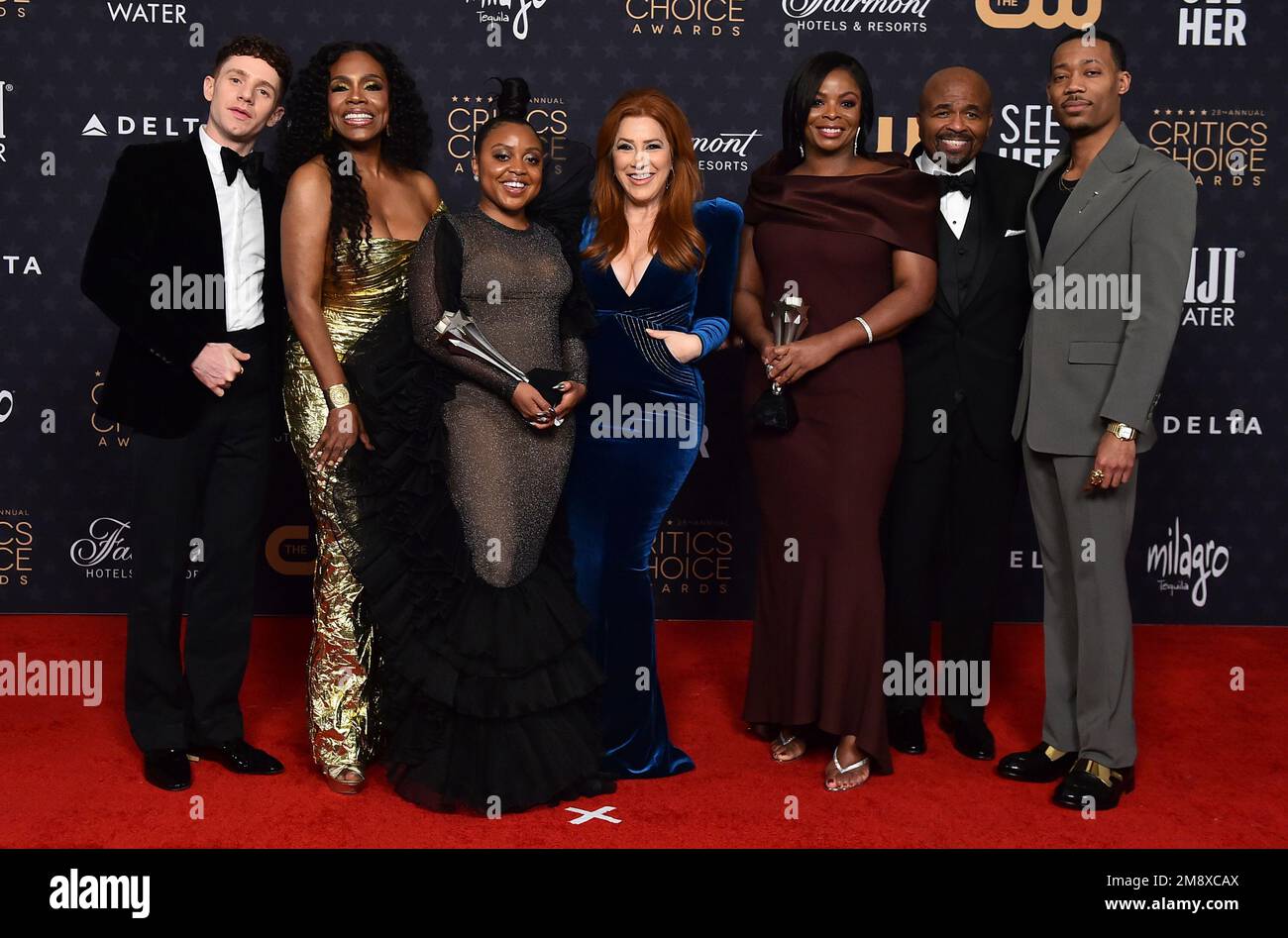 Chris Perfetti, from left, Sheryl Lee Ralph, Quinta Brunson, Lisa Ann ...