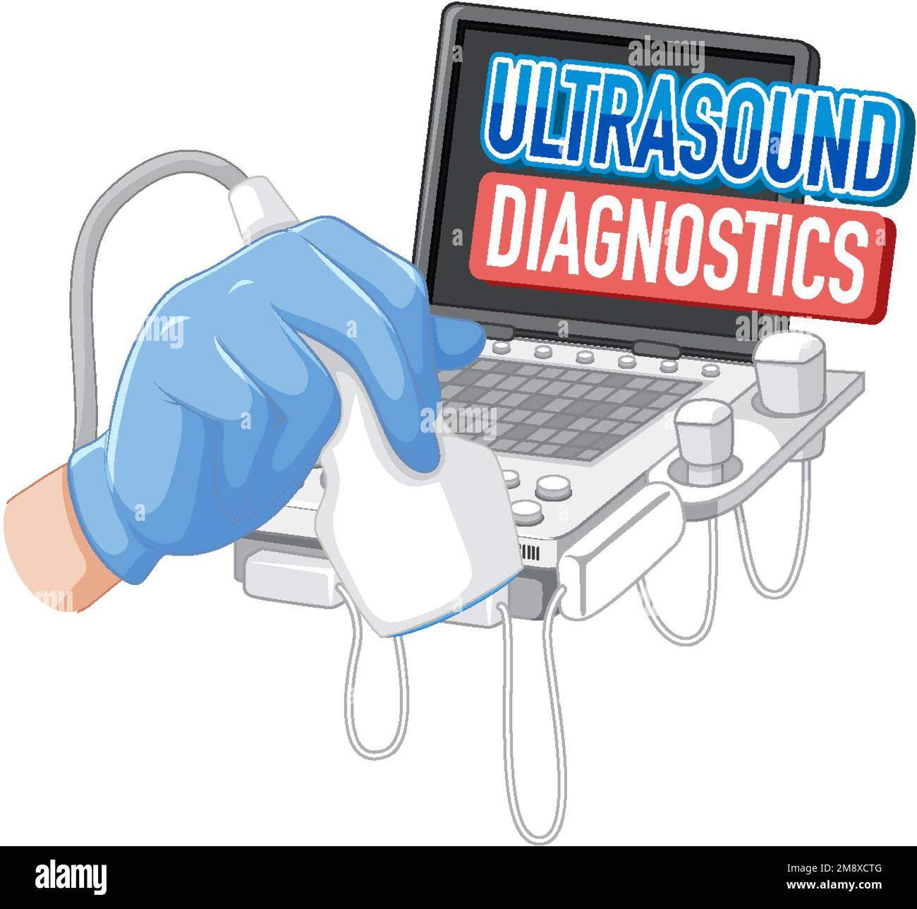 Ultrasound diagnostics text for banner or poster design illustration ...
