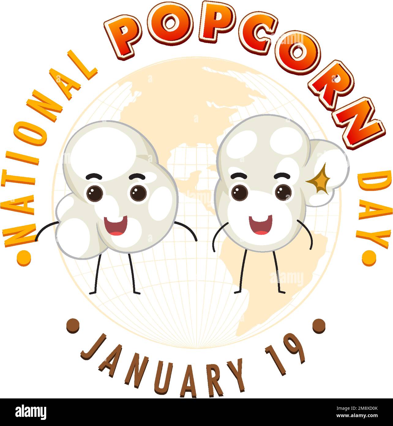 National Popcorn Day Logo Banner illustration Stock Vector Image & Art ...