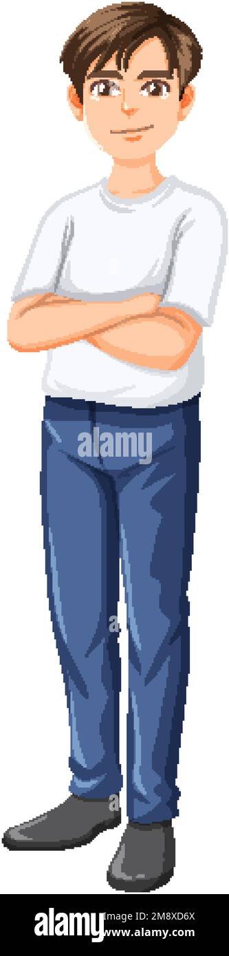 A man wearing jean cartoon character illustration Stock Vector Image ...
