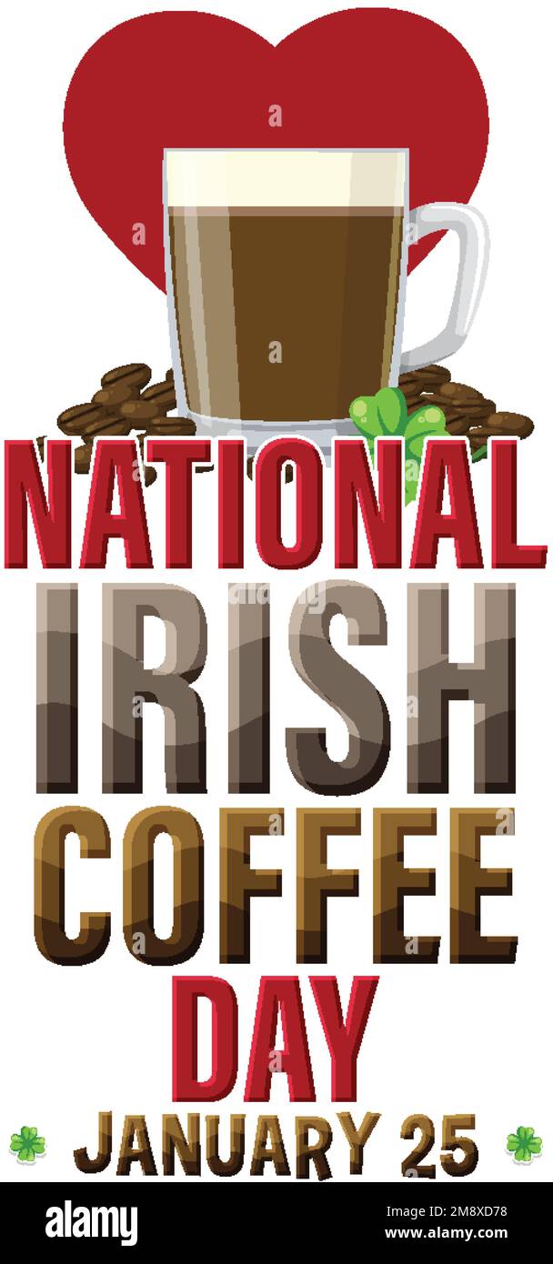 National Irish coffee day banner design illustration Stock Vector Image ...