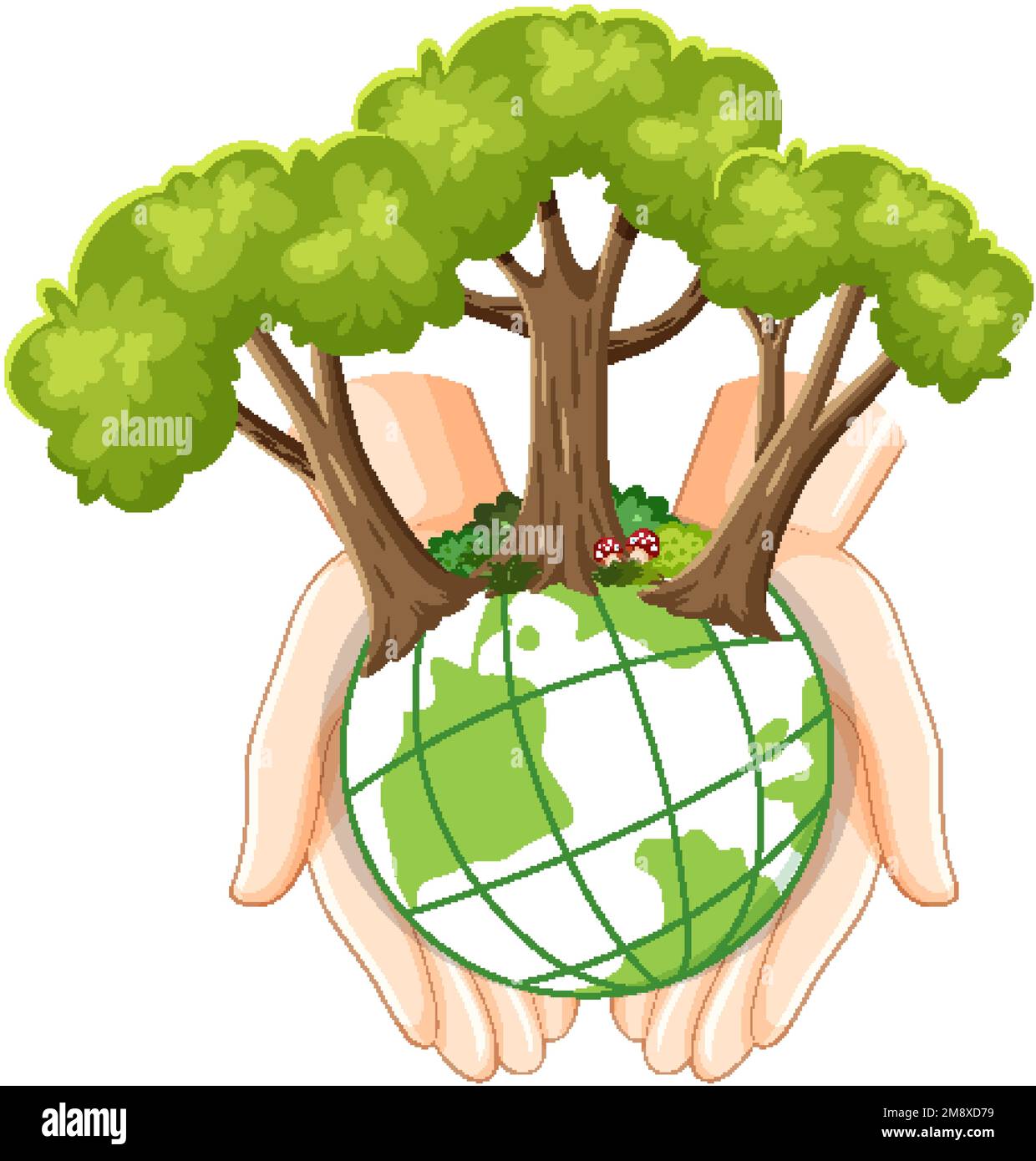 Forest tree on earth globe illustration Stock Vector Image & Art - Alamy