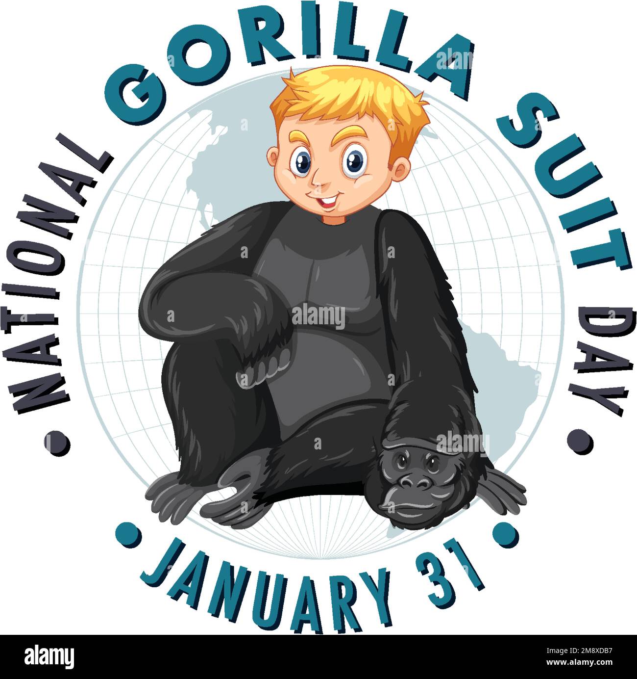National Gorilla Suit Day Banner illustration Stock Vector Image & Art ...