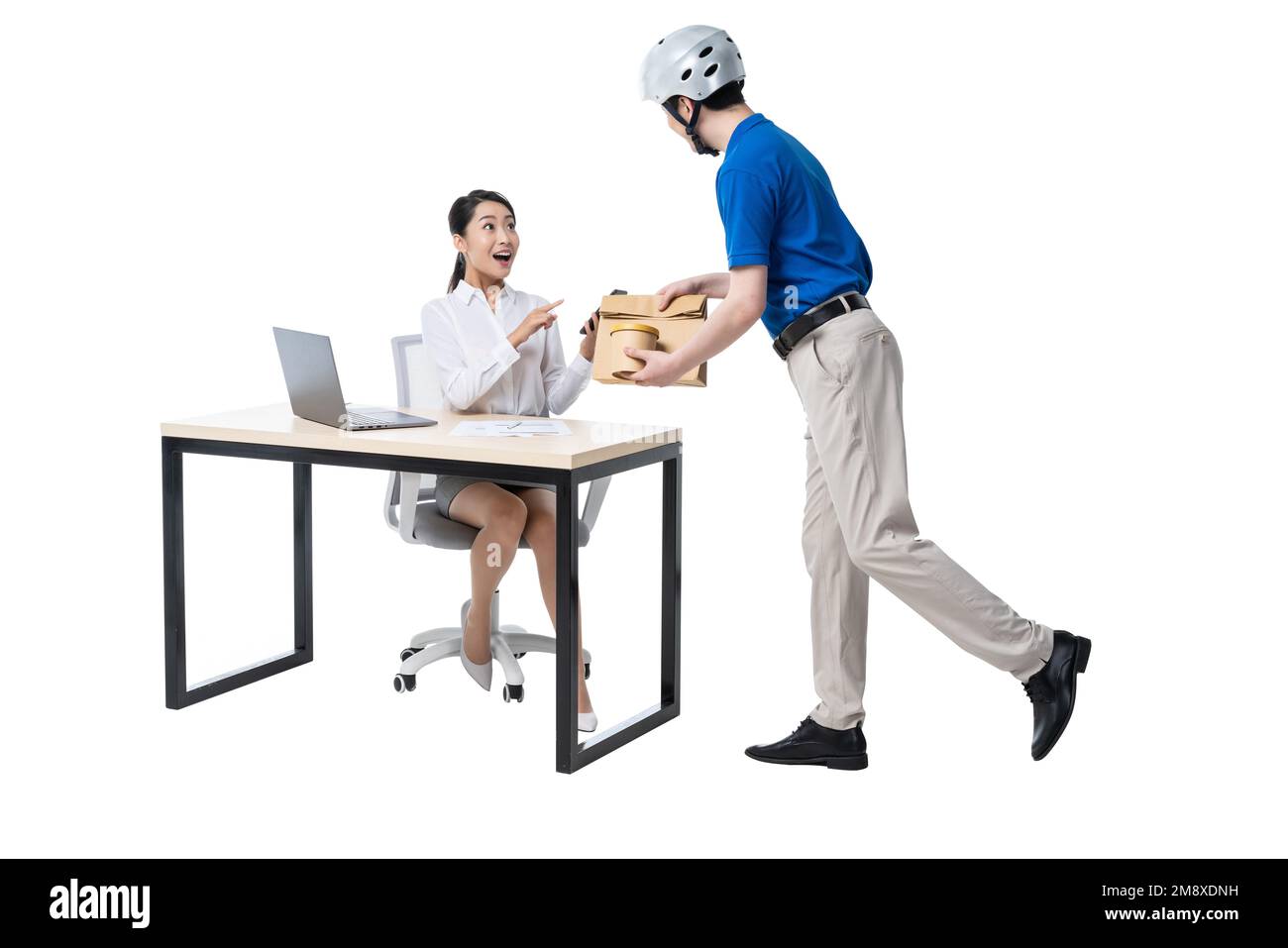 Young business lady to sign for delivery Stock Photo - Alamy
