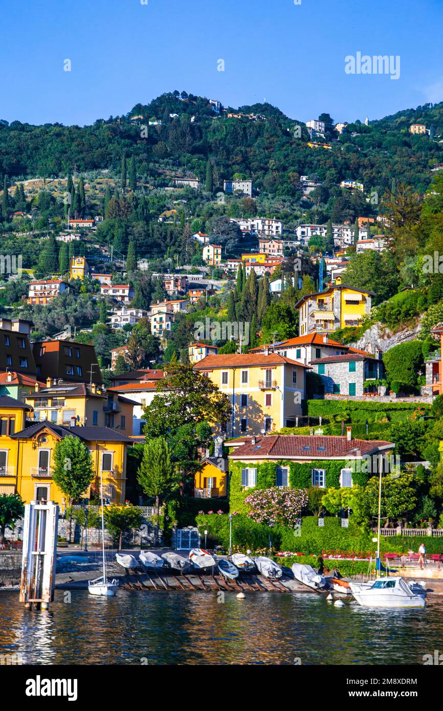 Street view of Bellagio village in Lake Como, in Italy Stock Photo - Alamy