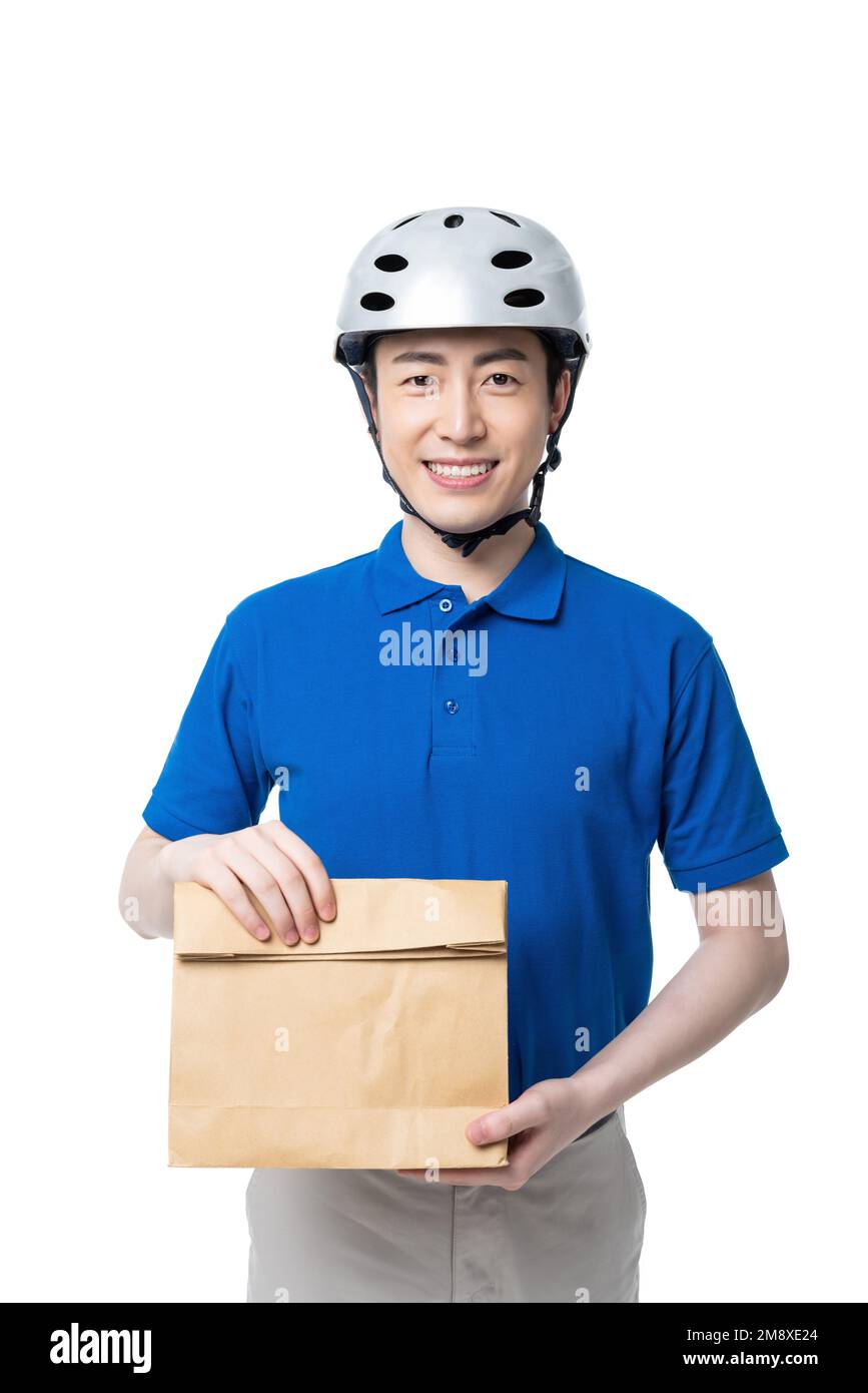 Young delivery person Stock Photo - Alamy