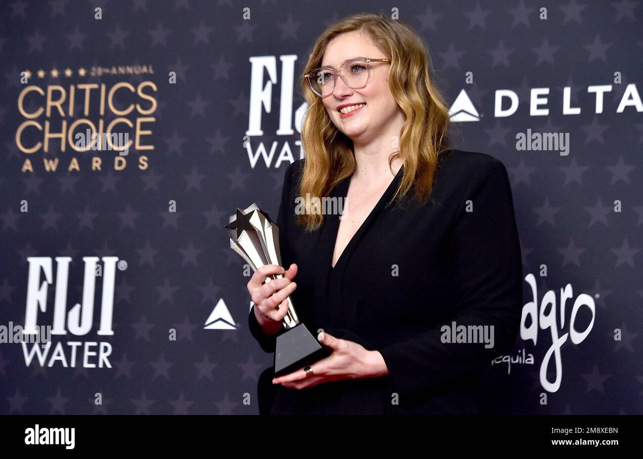 Elizabeth Meriwether poses with the award for best limited series for ...